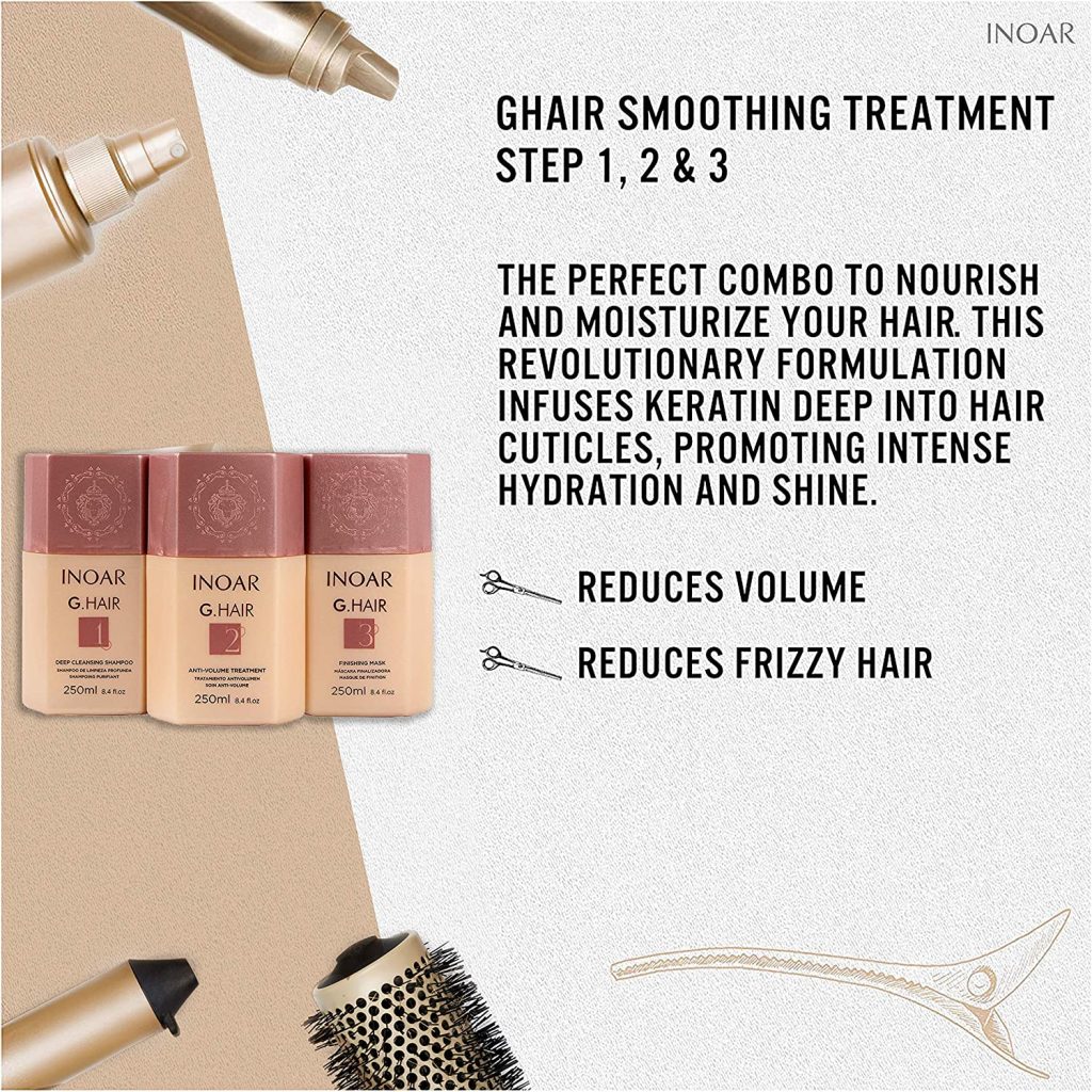 INOAR G-Hair Brazilian Keratin Treatment Blow Dry Hair Straightening ...